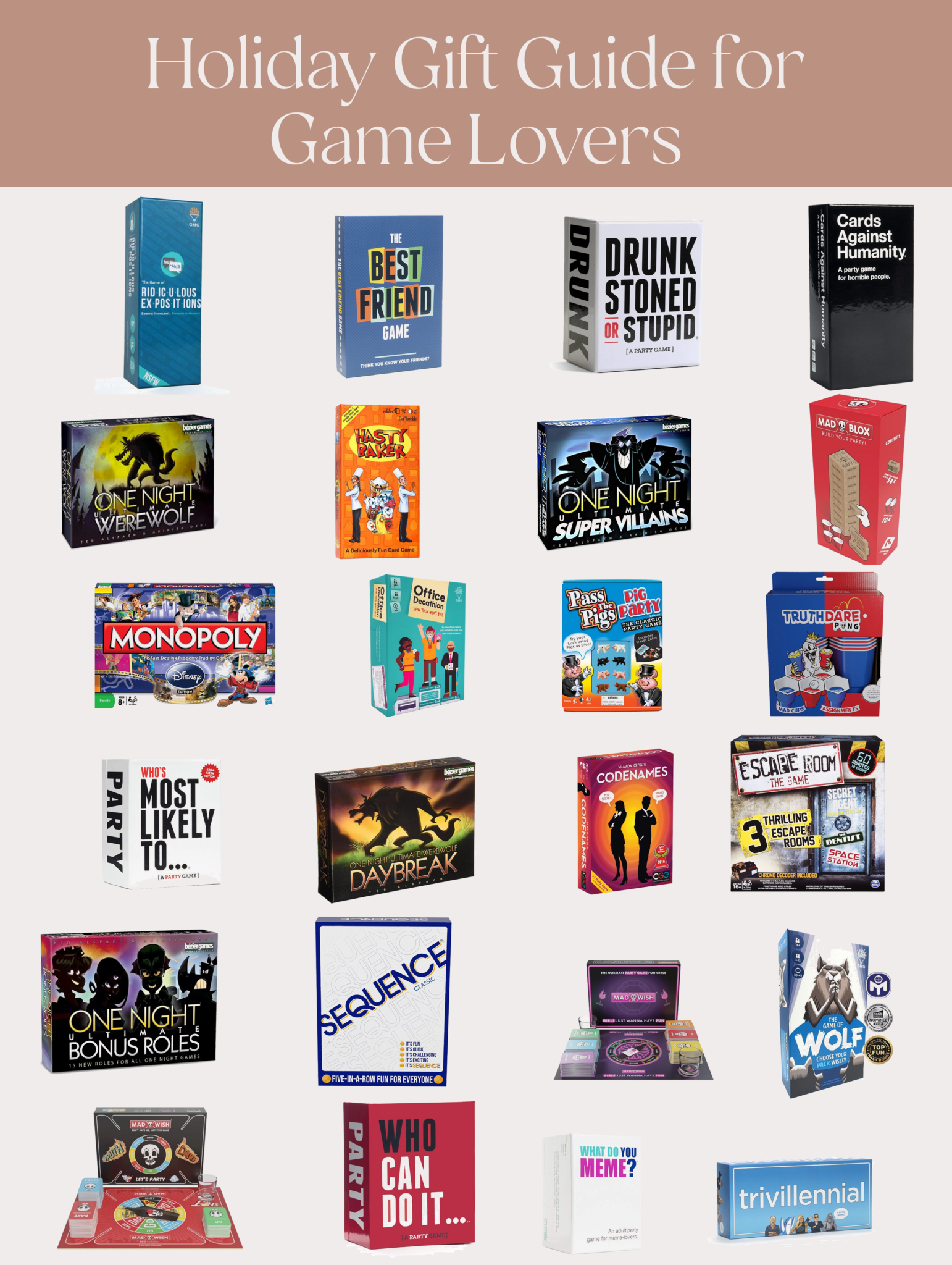 Holiday Gift Guide for Game Lovers - Board Games | Demi Bang